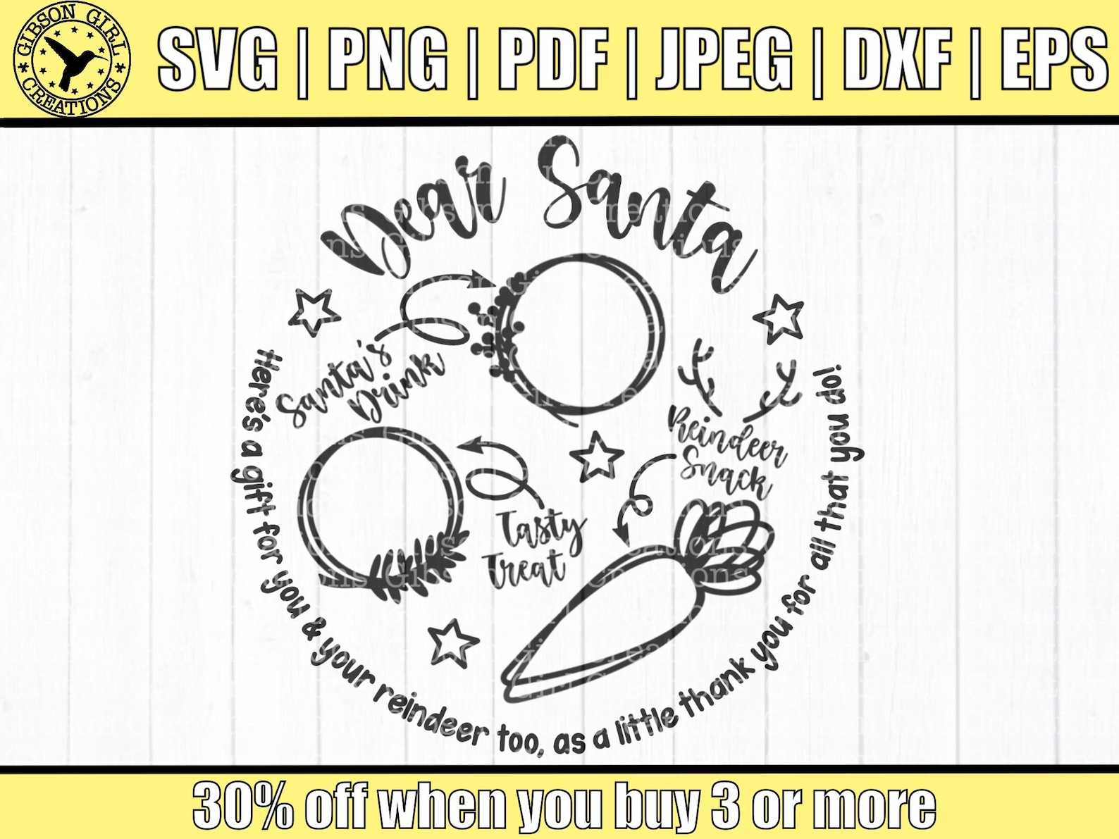 Round Christmas Eve Tray Svg Round Santa Tray Svg Santa - Etsy