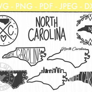 North Carolina Svg | North Carolina Svg Bundle | NC Svg | North ...