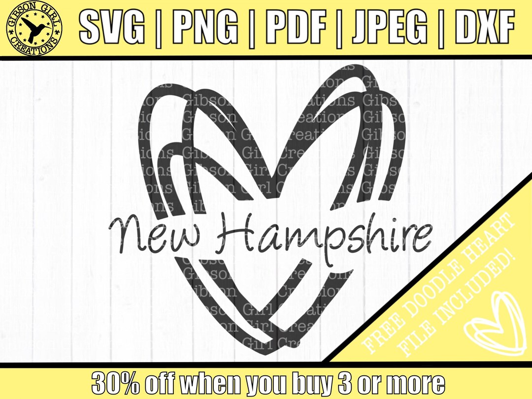New Hampshire Svg | New Hampshire Heart Svg | NH Svg | New Hampshire ...