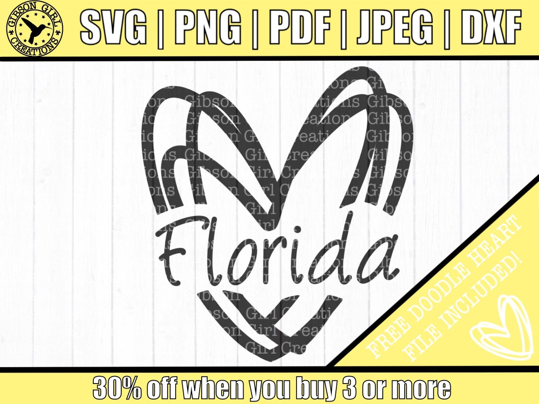 Florida Svg | Florida Heart Svg | FL Svg | Florida State Svg | State ...