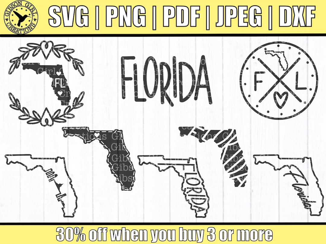 Florida Svg Bundle | Hand Drawn Florida Svg | Florida Home Decor Svg ...