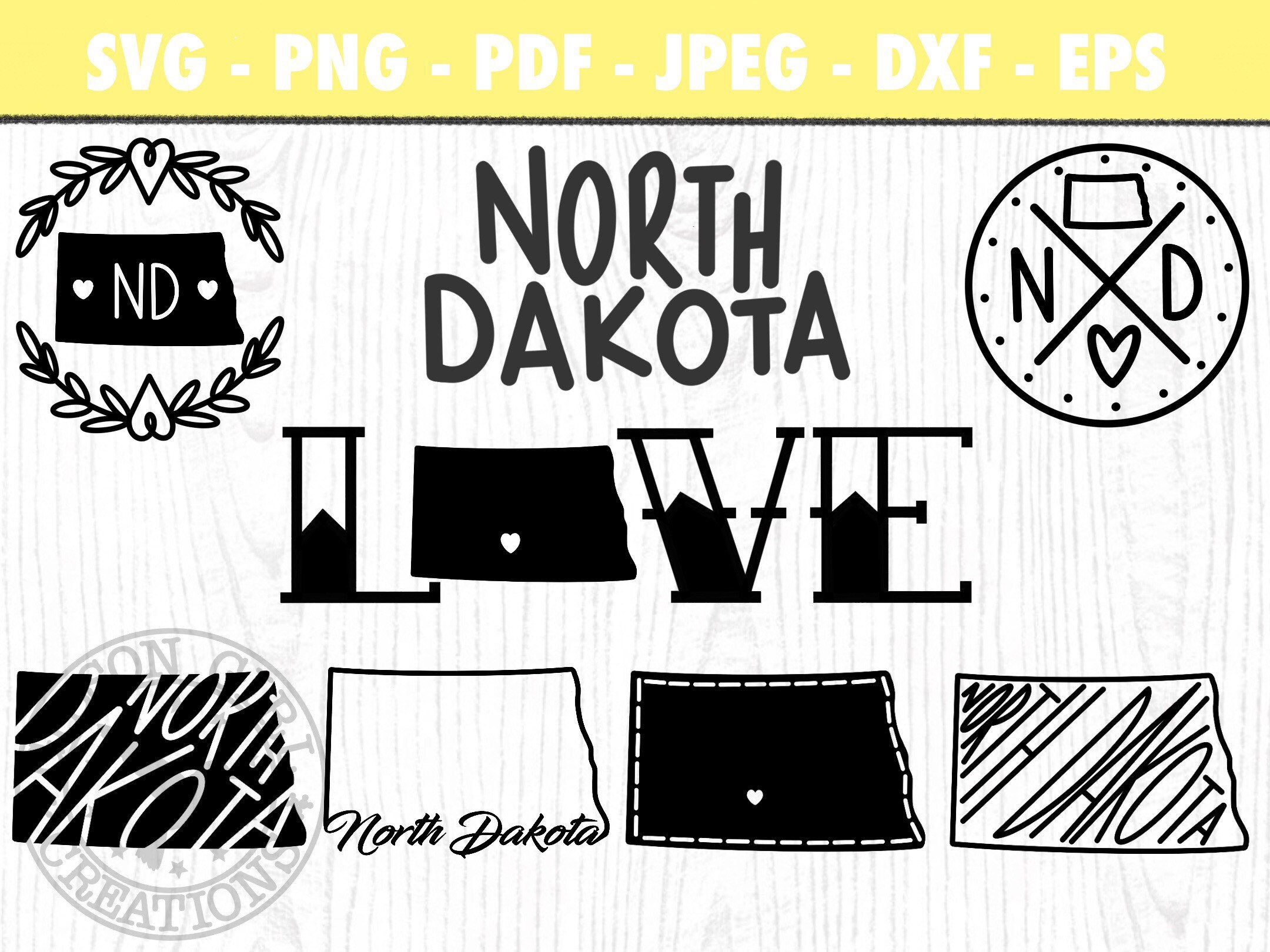 North Dakota Svg | North Dakota Svg Bundle | ND Svg | North Dakota ...