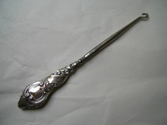 Attractive SILVER Handled BUTTON HOOK Chester 1910 - Etsy