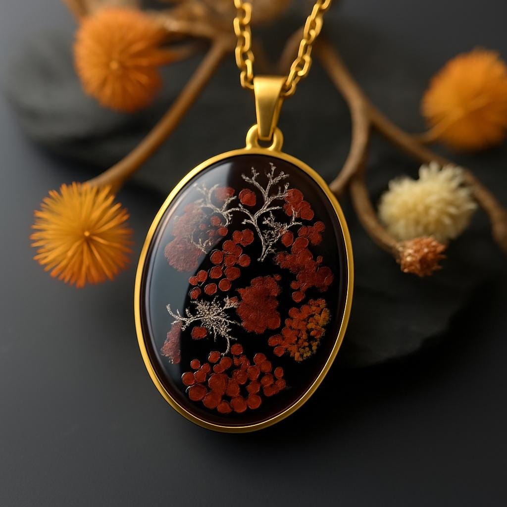 Real Lichen and Moss Necklace Natural Piece of Forest Witch Birthday ...