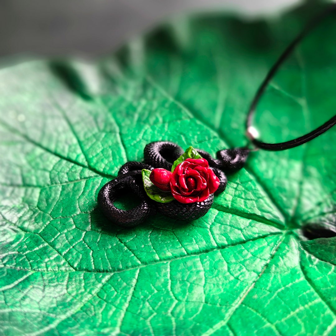 Black Snake Necklace for Goth Girl Aniversary Gift for Wife Viper ...
