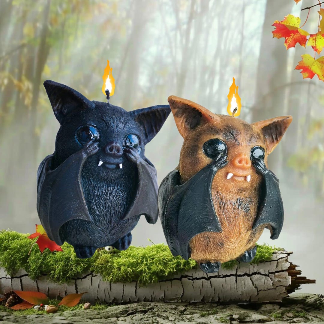 Creepy Cute Bat Shaped Pillar Candle Birthday Gift for Goth Girl ...