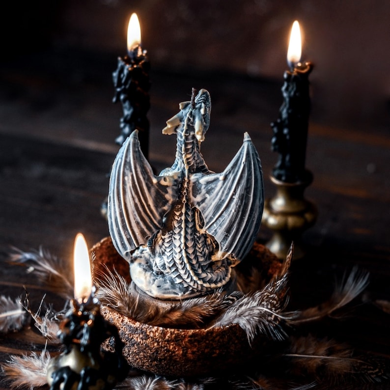 Dragon Gargulia Candle Birthday Oarty Favor Spell Ritual Witch Gift for ...