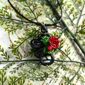 Black Snake Necklace for Goth Girl Aniversary Gift for Wife Viper ...