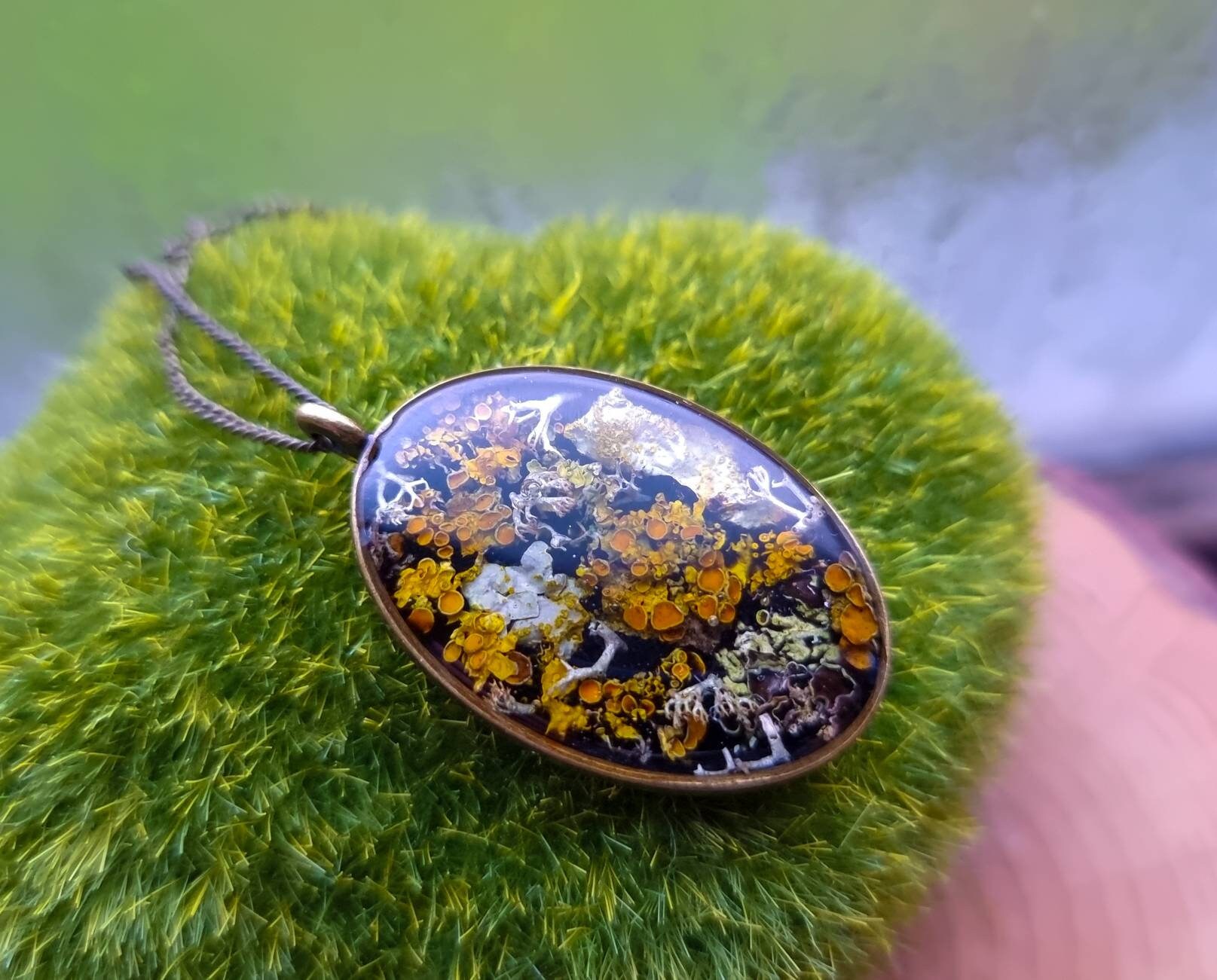 Real Lichen and Moss Necklace Natural Piece of Forest Witch Birthday ...