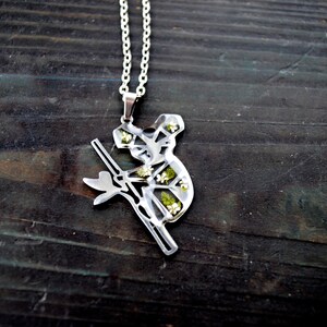 Cute Koala Necklace With Real Fern Leaves in Boho Style Origami Jewelry ...