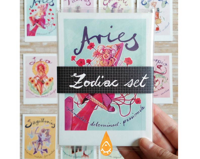 Zodiac series Postcards | Etsy