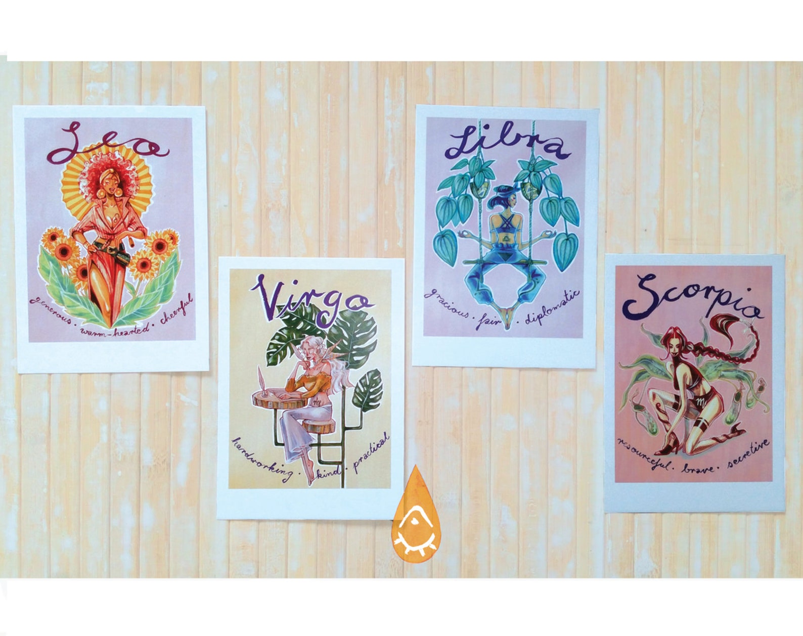 Zodiac series Postcards | Etsy