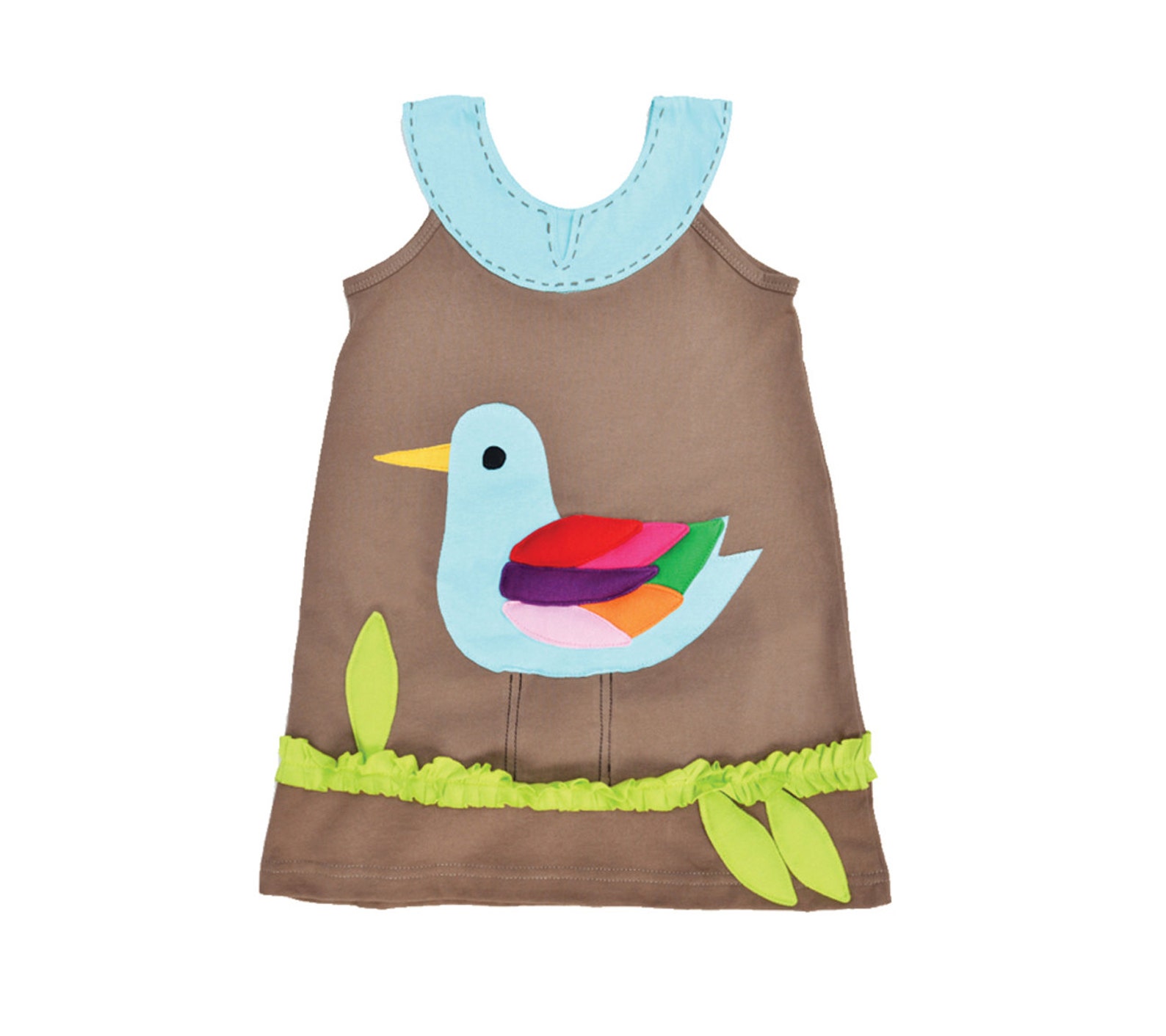 Girl's Dress, BIRD Dress, BIRD Clothing, Handmade Clothing, Applique ...