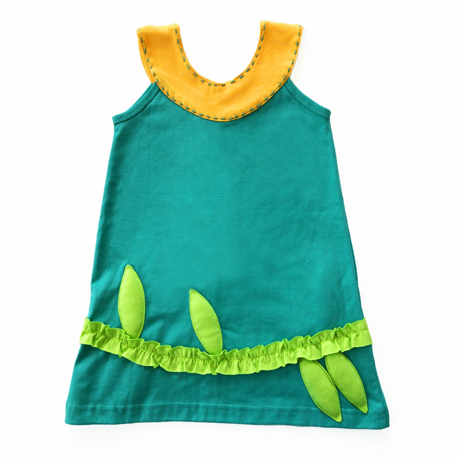 Girl's Dress, BIRD Dress, BIRD Clothing, Handmade Clothing, Applique ...