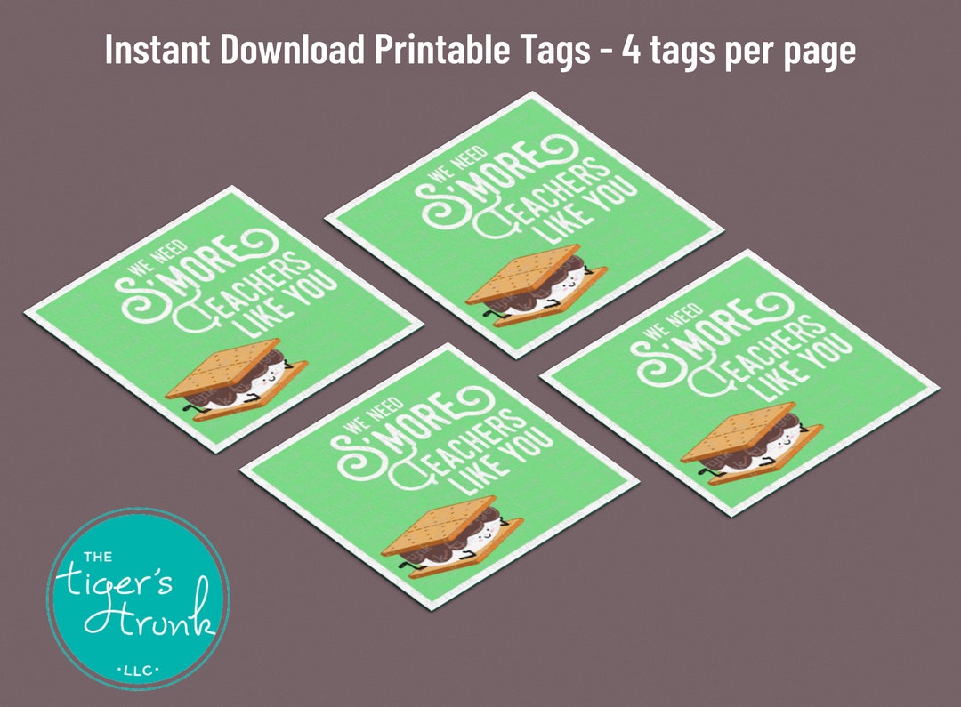 Chocolate Theme Teacher Appreciation Week Printable Tag, Digital Thank ...