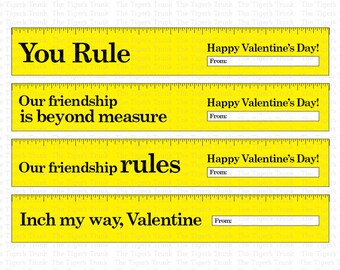 Ruler Valentine Cards - Etsy