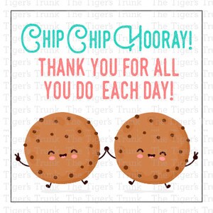 Cookie-themed Instant Download Appreciation Tag for Staff Gifts ...