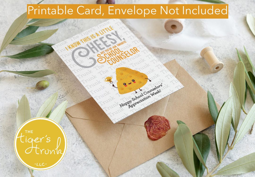 Printable Counselor Appreciation Sign, Fun Cheese-themed Thank You Sign ...