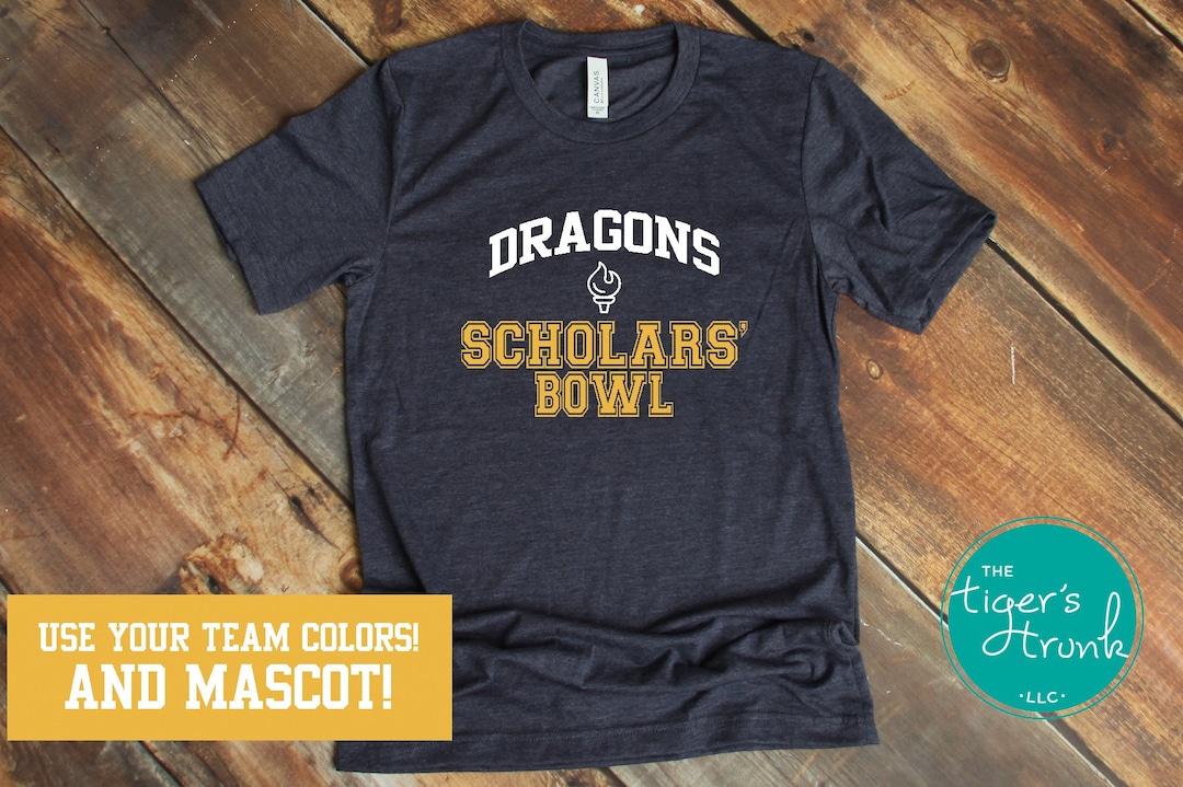 Scholastic Bowl Mascot Shirt, School Spirit Shirts, Quiz Bowl Shirts ...