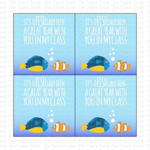End of Year Cards for Students From Teachers, Fish Cards, Printable ...