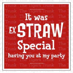 Birthday Party Favor Tags, Instant Download Party Favors, Silly Straw ...