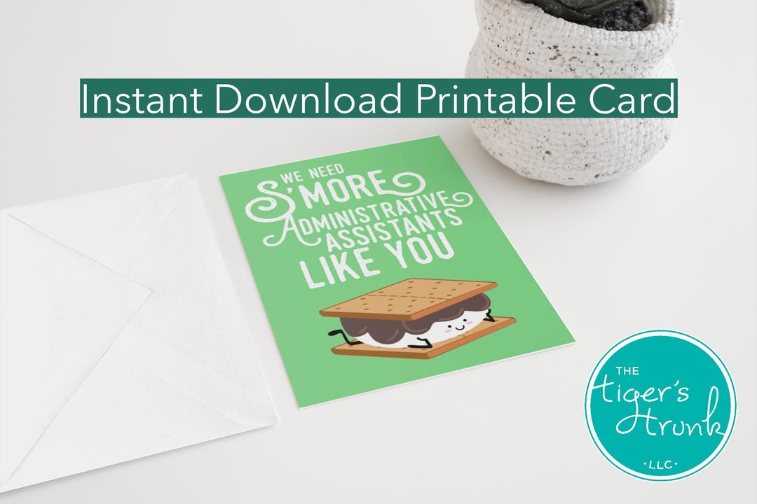 Printable Administrative Assistant Appreciation Card, Instant Download ...