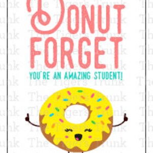 Donut Theme Class Party Favors, End of Year Cards for Students From ...