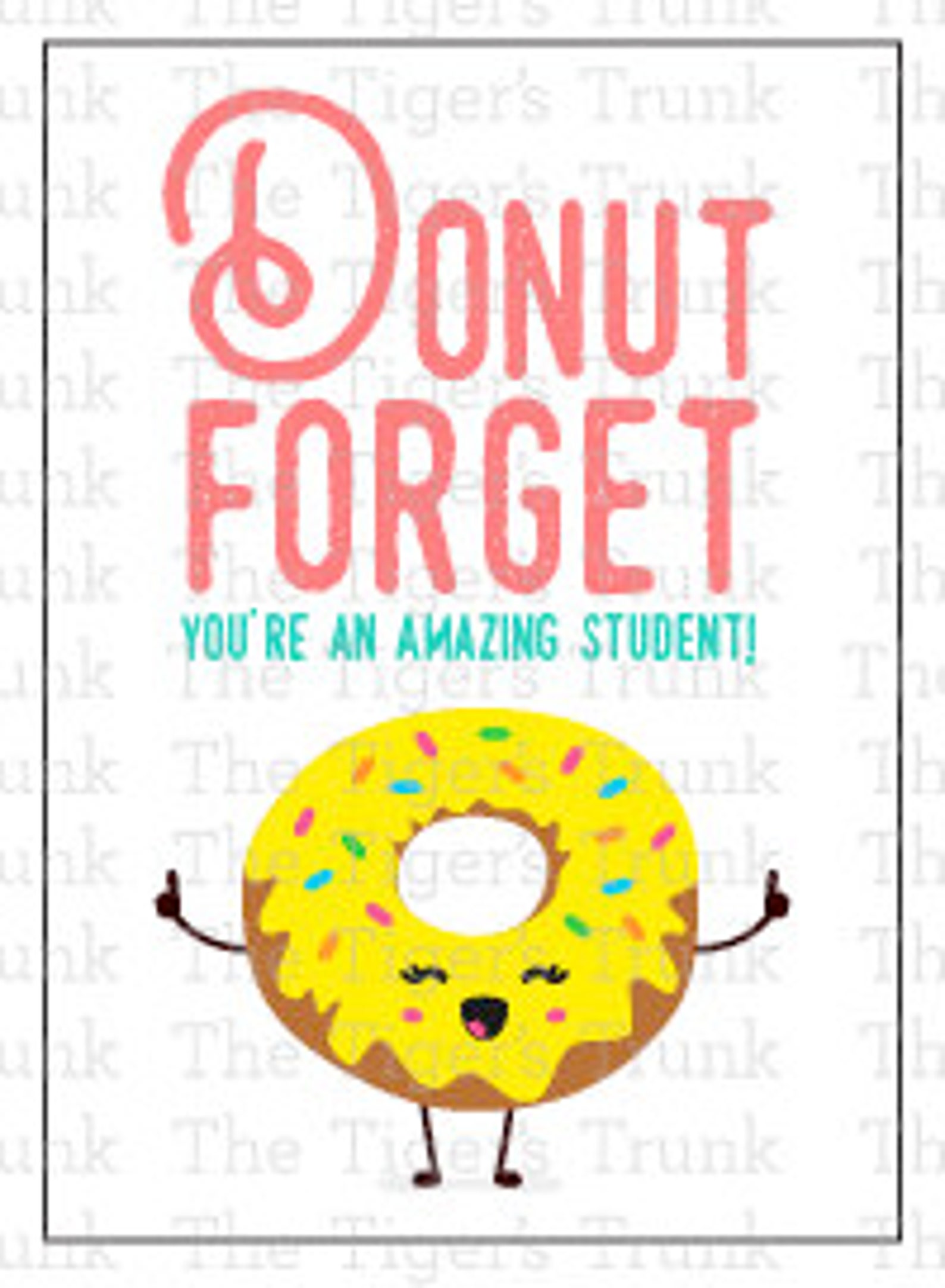 Donut Theme Class Party Favors End of Year Cards for Students - Etsy