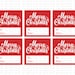 Printable Christmas Tags, Bright Red Christmas Greeting, Merry ...