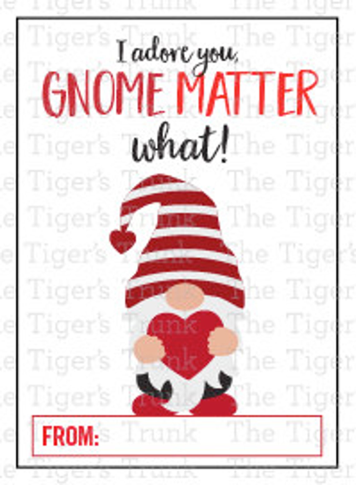 Printable Gnome Valentine Cards: Kids Classroom Exchange (digital ...