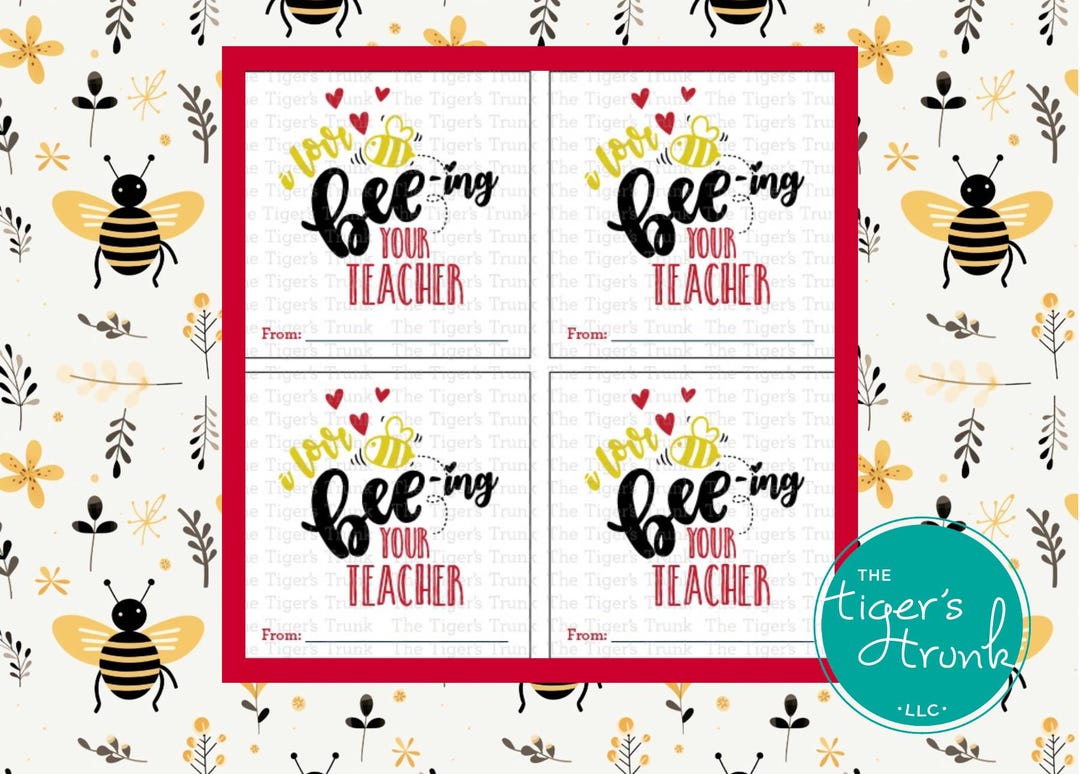 Printable Honey Bee Valentine Cards for Students, Teacher to Student ...
