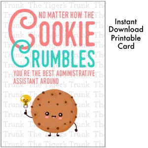Printable Administrative Assistant Day Card, Instant Download Thank You ...