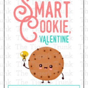 Cookie Valentine Cards, Instant Download Printable Valentines, Cookie ...