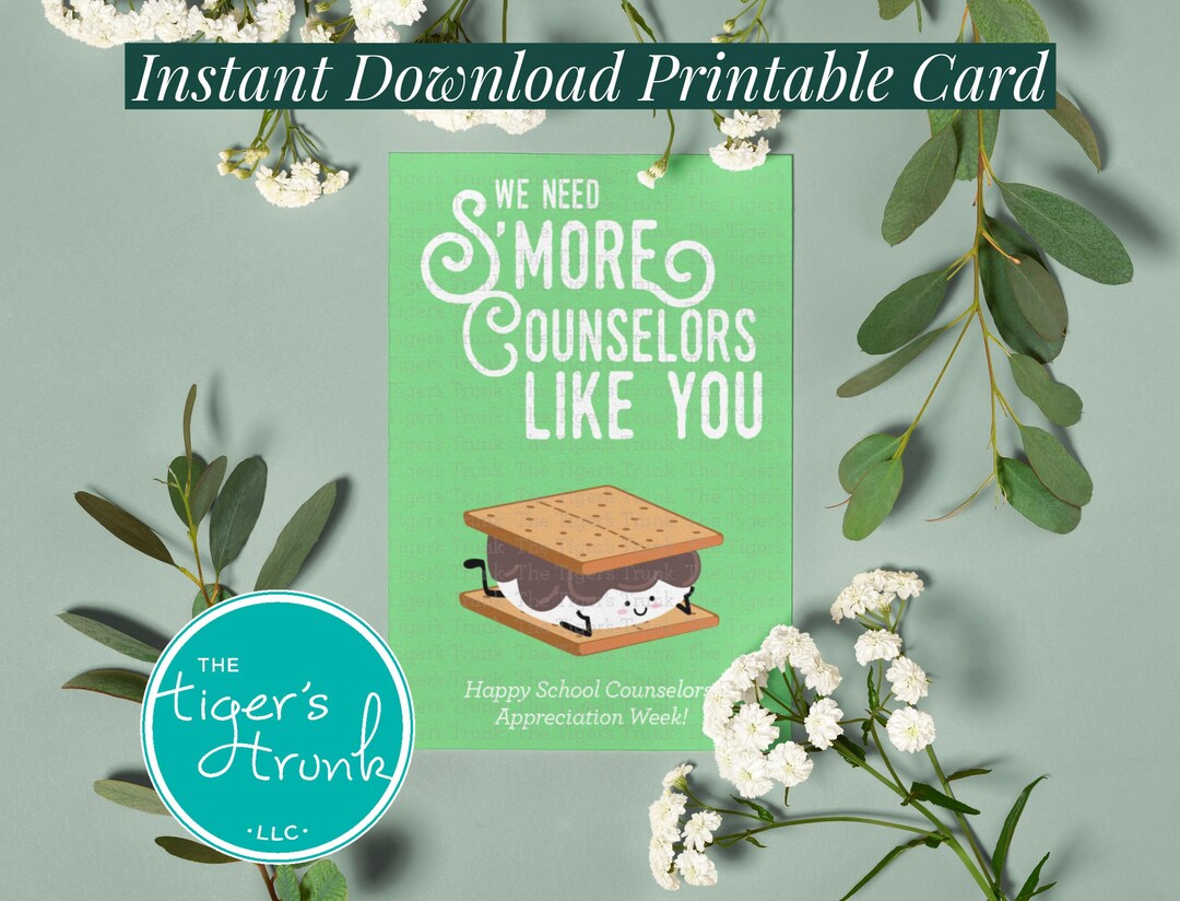 Printable Counselor Appreciation Card, Instant Download Thank You Card ...