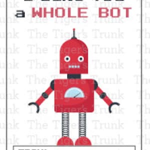 Robot-themed Valentine Cards, Instant Download Printable Valentines for ...