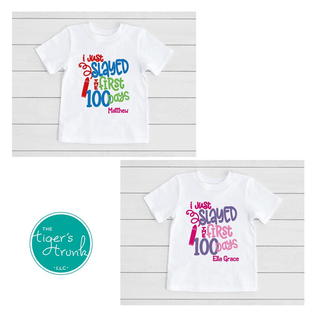 Personalized 100th Day of School Shirt for Kids, School Milestones ...