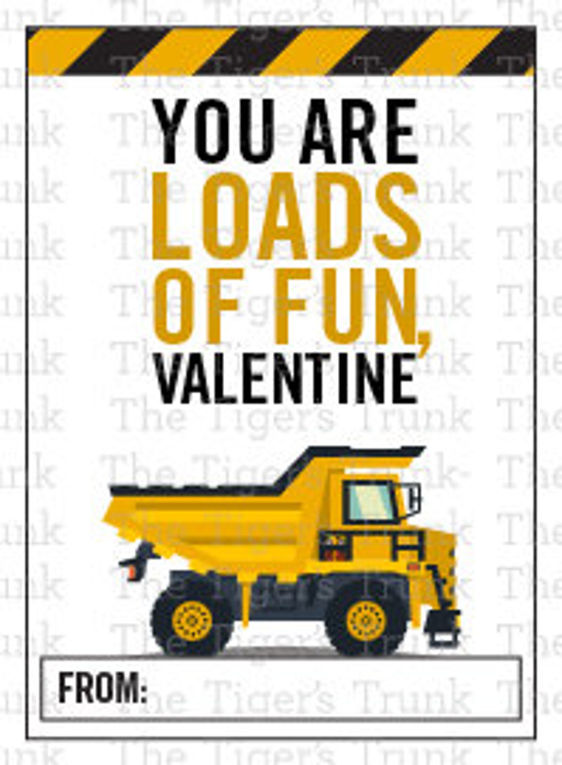 Construction Valentine Card for Kids Construction Trucks - Etsy