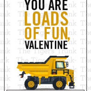 Construction Valentine Card for Kids, Construction Trucks Printable ...