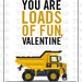 Construction Valentine Card for Kids Construction Trucks - Etsy