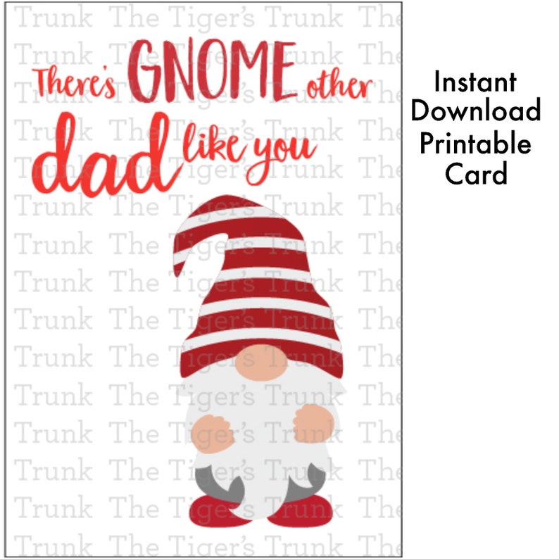 There's Gnome Other Dad Like You Father's Day Printable Card - Etsy