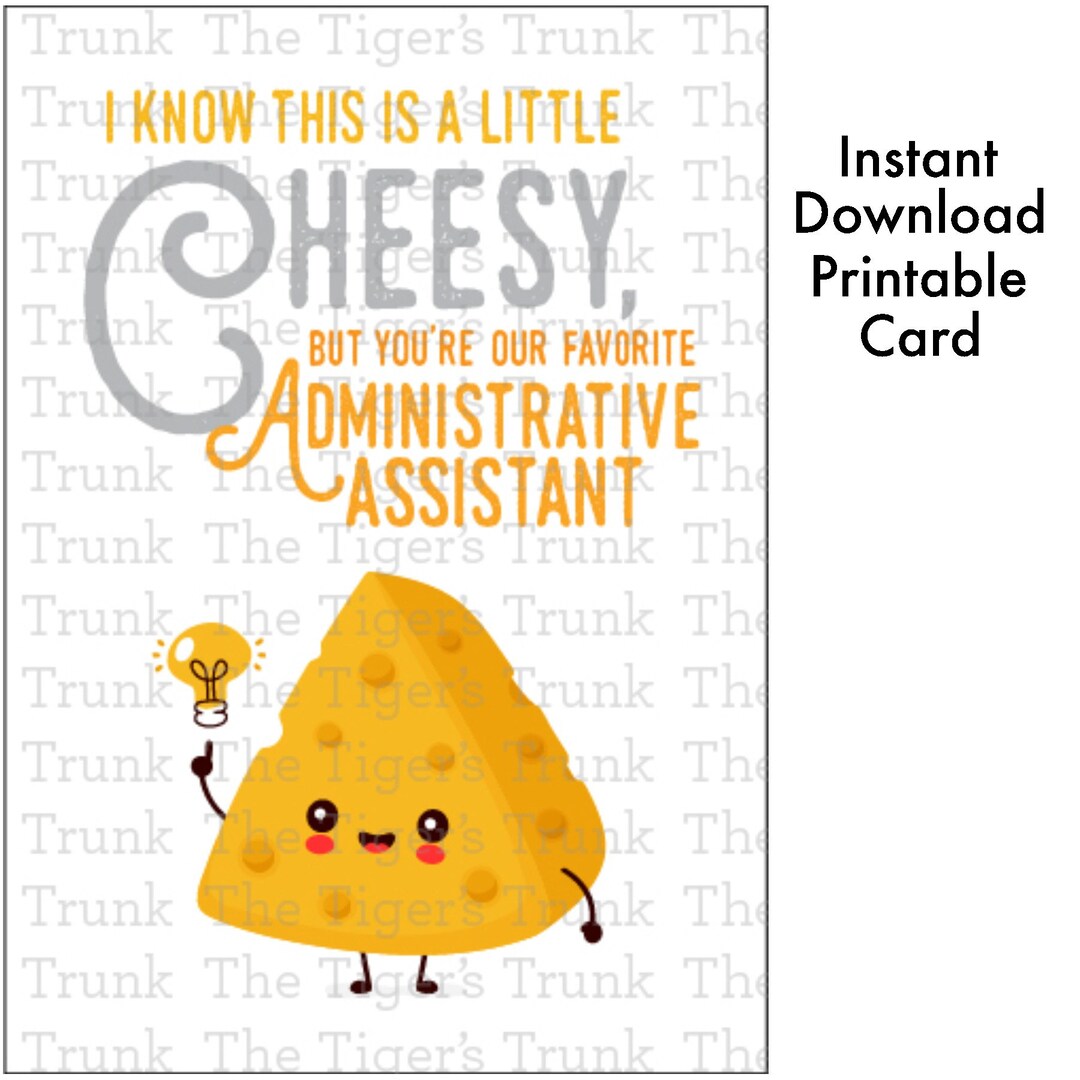 Administrative Assistants Day, Printable Thank You Cards, Instant ...