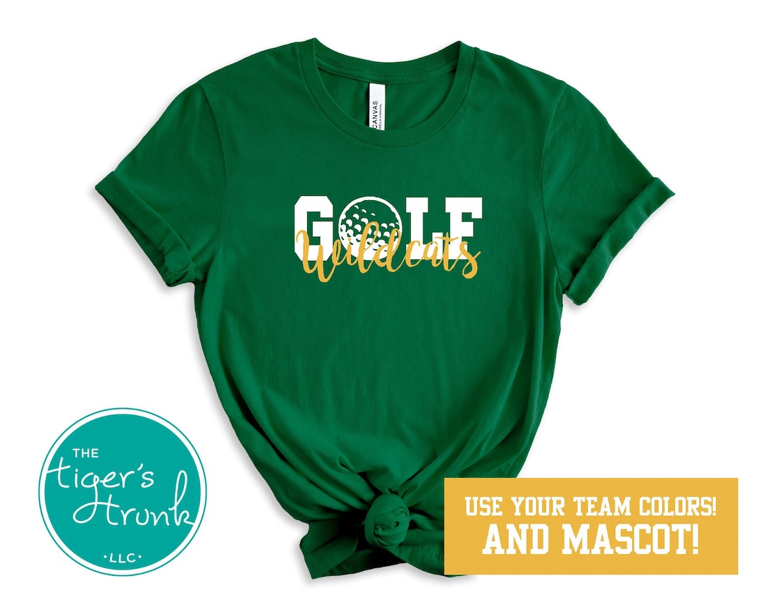 Golf Team Shirt, Custom Golf Back to School Gift, Mascot Shirt, School ...