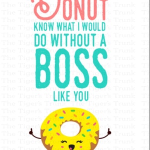 Best Boss Day Card, Printable Card, Funny Boss Gift, Donut Theme ...