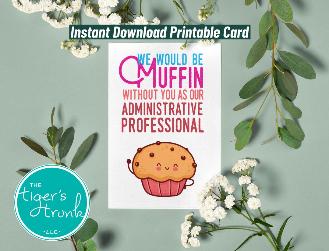 Printable Administrative Professional Appreciation Card, Instant ...