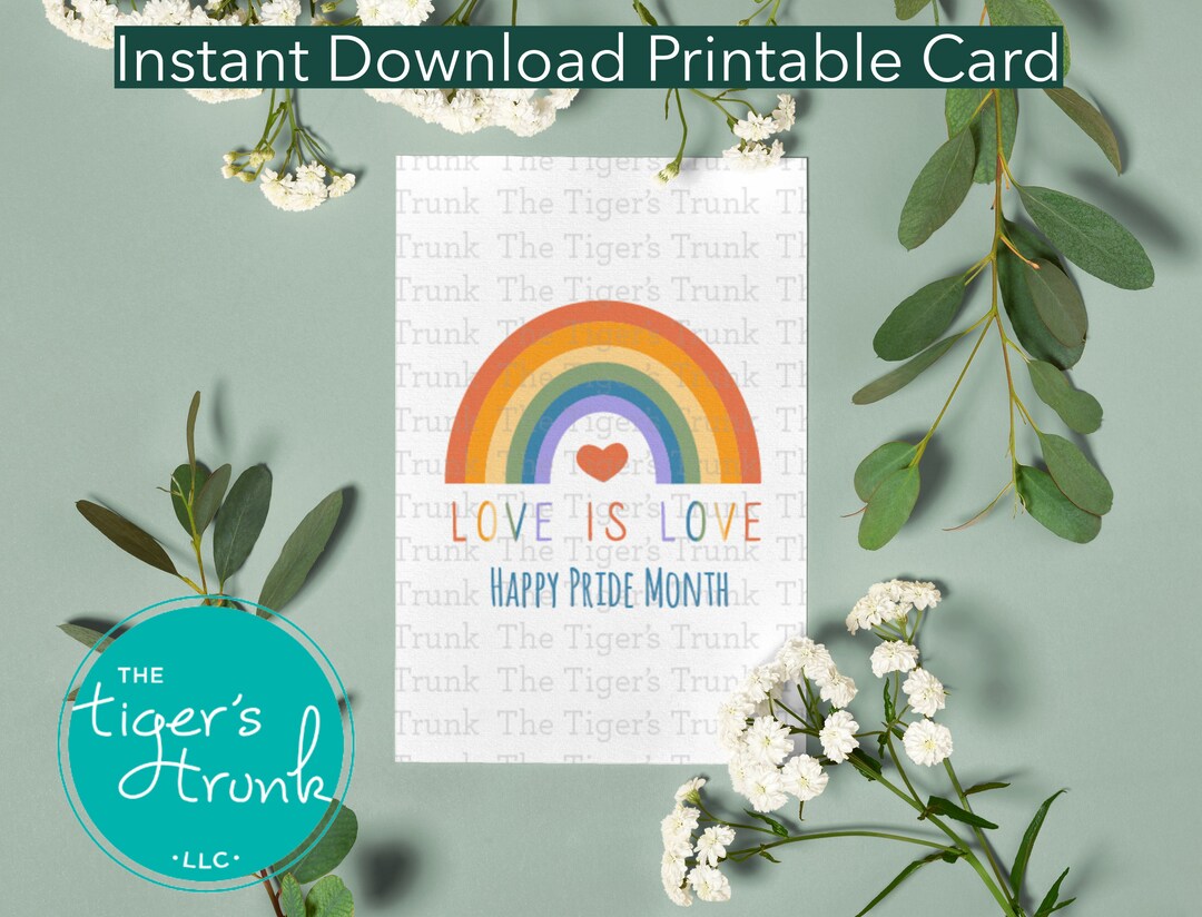 Happy Pride Card, Printable Cards, Instant Download, LGBTQ Gifts ...