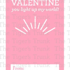 Finger Light Valentines, Cards for Classroom, You Light up My World ...