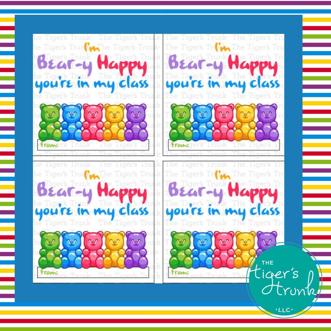 Printable Back-to-school Cards, Fun Bear-themed Classroom Welcome Notes ...