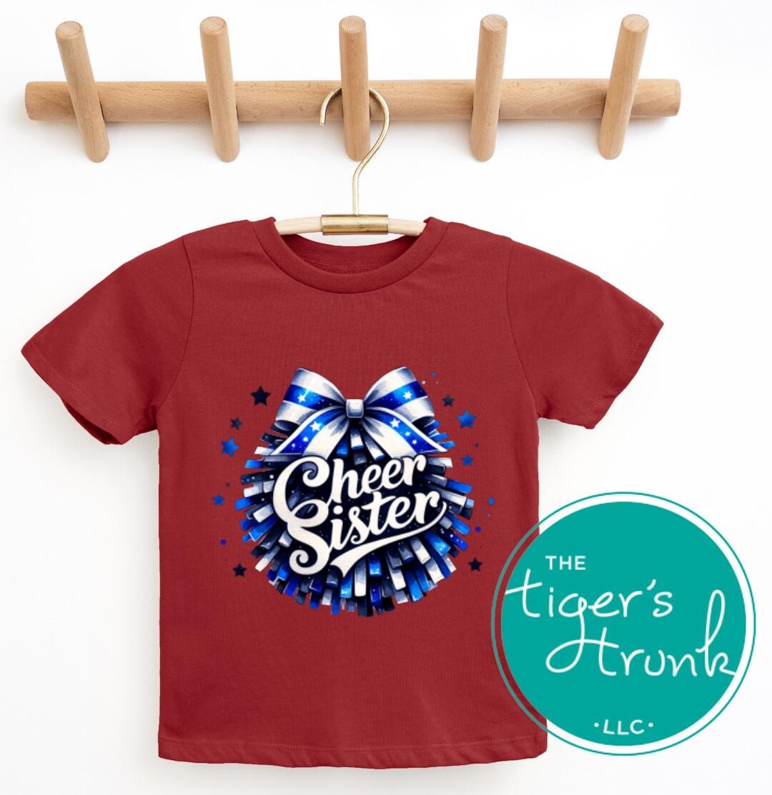 Cheer Sister Shirt: Custom Team Colors, Youth Cheerleading Tee - Etsy
