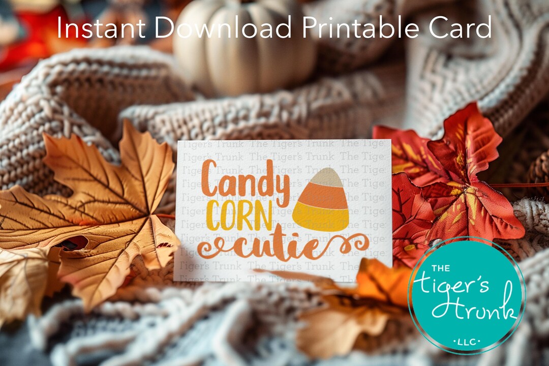 Halloween Candy Corn Card: Printable Candy Cutie Design (PDF) - Etsy