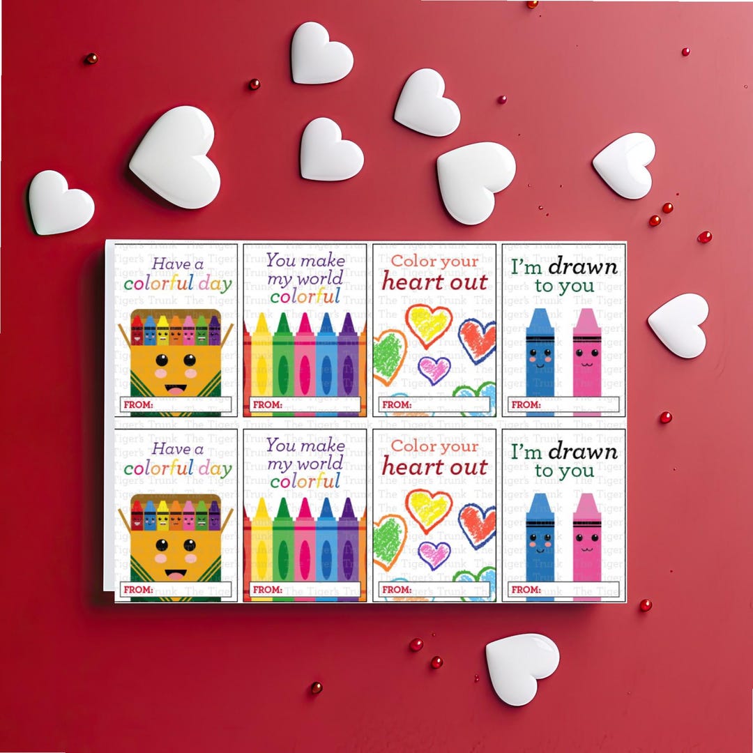 Printable Valentines Card for Kids, Preschool Valentine, Colorful ...